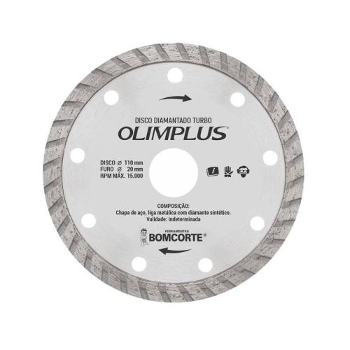 DISCO DIAMANTADO TURBO SECO OLIMPLUS - 4.1/2x20m - BOM CORTE