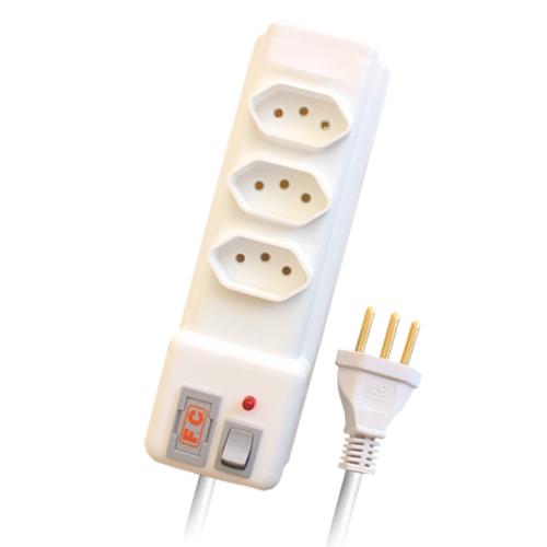 FILTRO LINHA COM CABO 0,80M BRANCO POP - 3 TOMADAS 227717 - FC